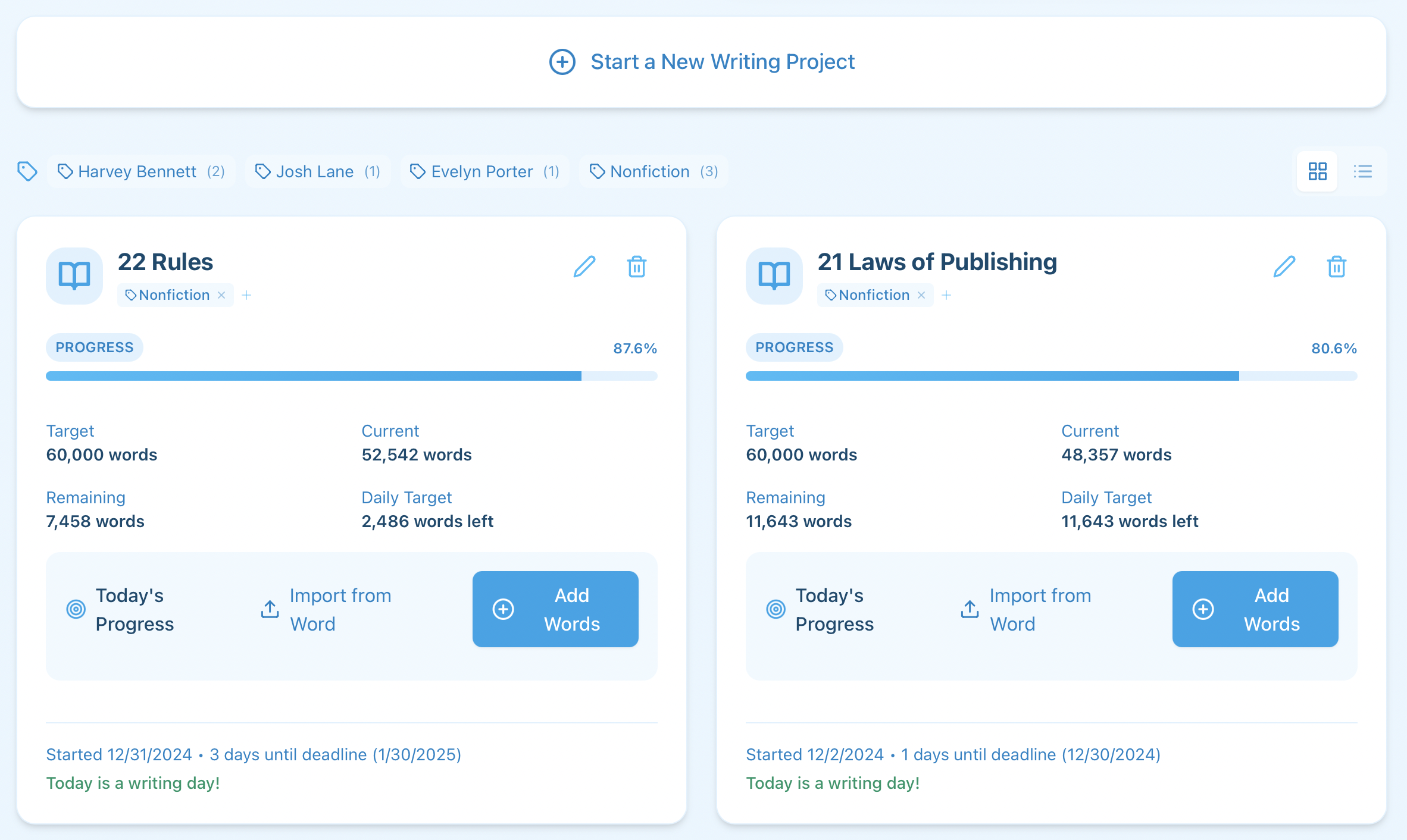 worded.me | Track Your Writing Progress